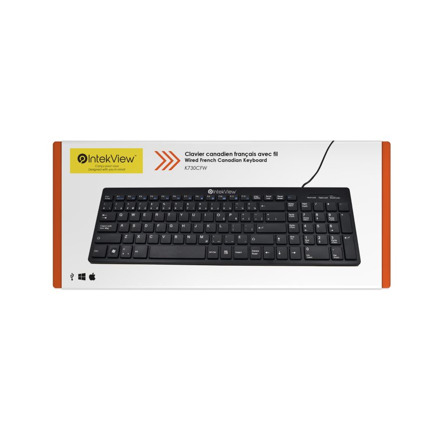Wired Slim Keyboard V.2 French Canadian – K730CFW – IntekView