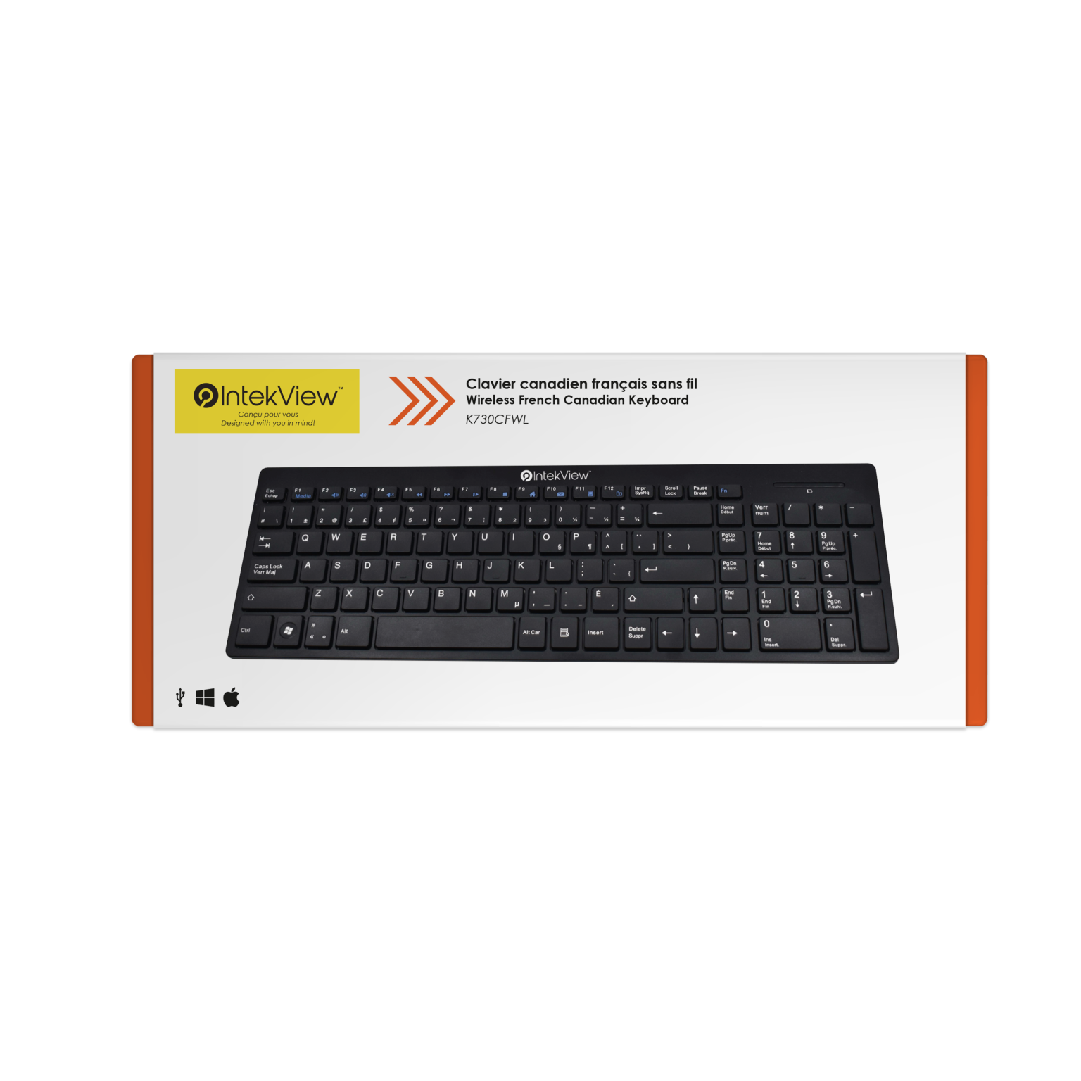 Wireless Slim Keyboard V.2 French Canadian – K730CFWL – IntekView