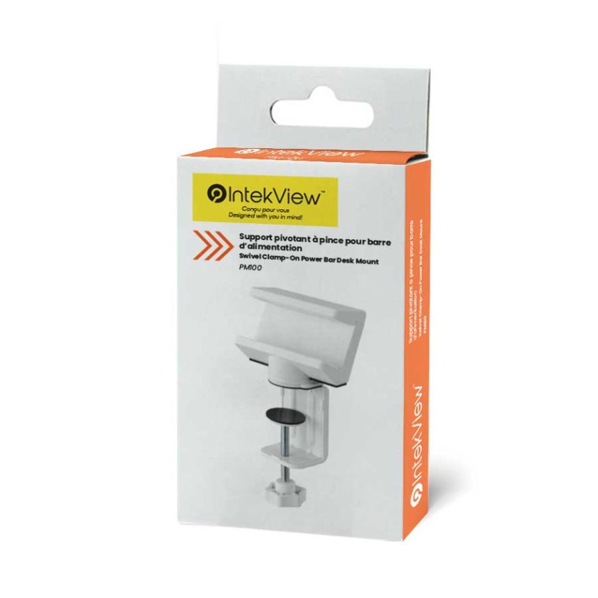 Swivel Clamp-On Power Bar Desk Mount – PM100 – IntekView