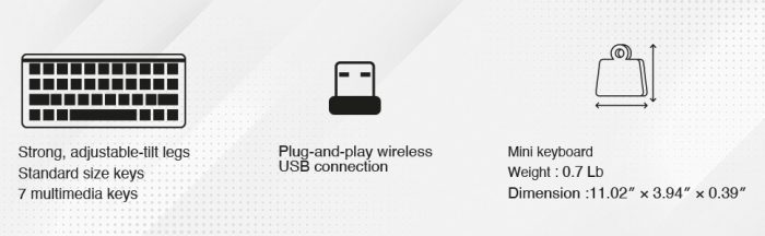 French canadian wireless keyboard – K95CFWL – IntekView