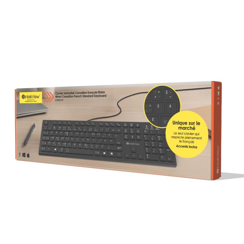 Wired Normalized French Canadian Keyboard CAN/CSA – K500NW – IntekView